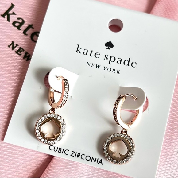 kate spade | Jewelry | Nwt Kate Spade Spot The Spade Pave Huggies In ...